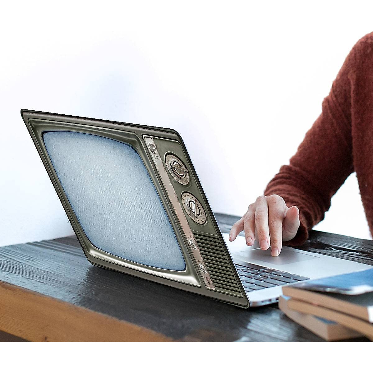 KSK KAISHEK Compatible with Macbook Air 13 inch Case 2018-2021 Release Retina Display Model A2337 M1 A2179 A1932, Plastic Hard Protective Shell & Black Keyboard Cover, Vintage TV