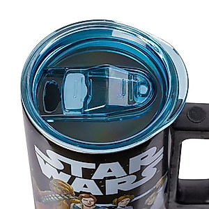 Silver Buffalo Star Wars Group Shot Double Wall Stainless Steel Coffee Mug with Handle, 15 Ounces