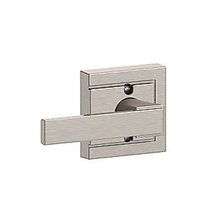 SCHLAGE Lever with Upland Trim Non-Turning Lock, Satin Nickel (F170 NBK 619 ULD)