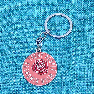 xyqcy One Direction Gift Treat People with Kindness Keychain for Harry Merch Fans Jewelry for Her & Him, Mother Daughter Sisters Friends Friendship, Birthday Valentines Anniversary Christmas