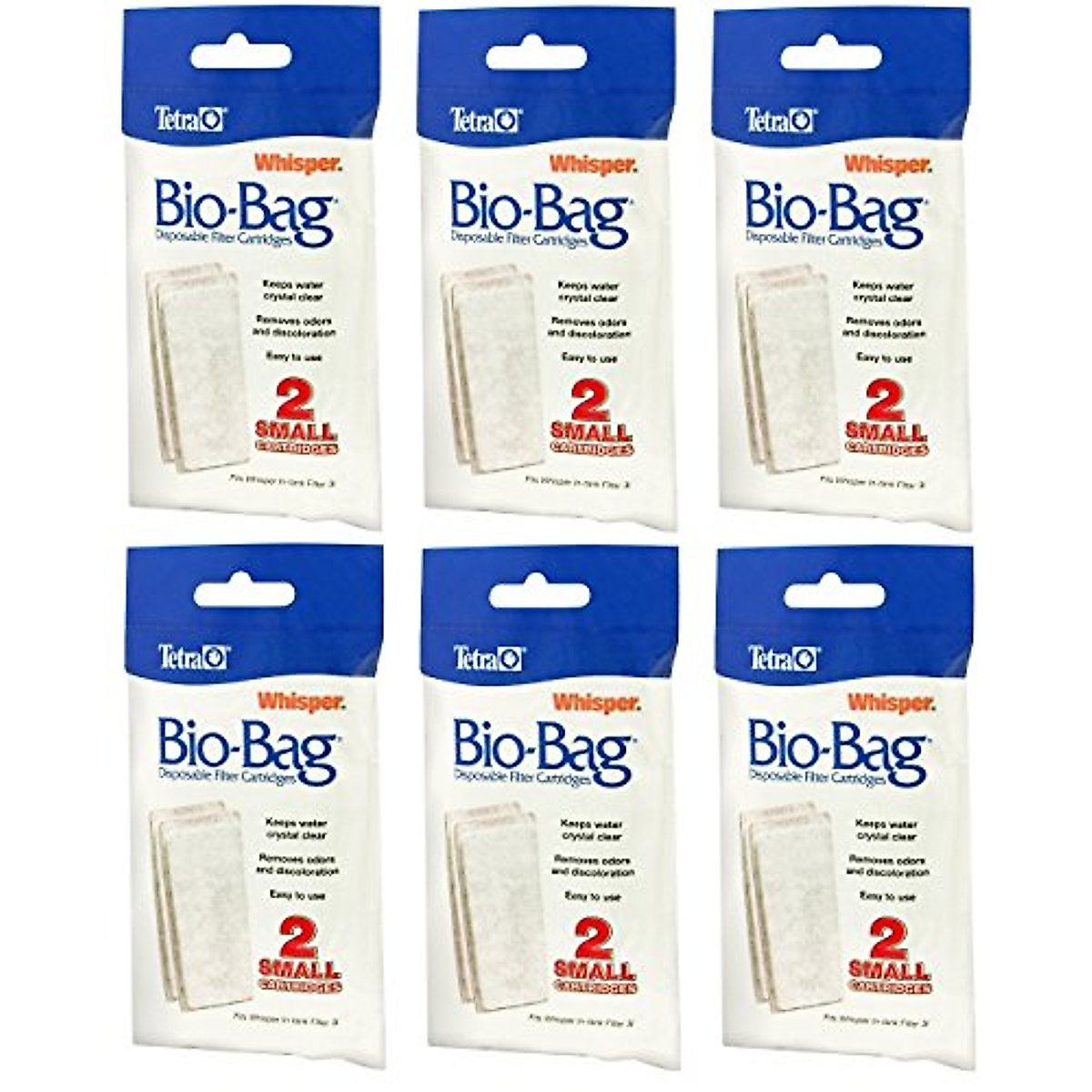 Tetra Whisper Assembled Bio-Bag Filter Cartridges Small - 12 Total Filters (6 Packs with 2 Filters per Pack)
