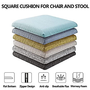 ZTGL Bar Stool Cushions Square 11" x 11", Memory Foam Seat Cushion Anti-Slip Soft Bar Stool Cushion Chair Pad, Non Slip Chair Pads with Non Skid Bottom, Washable and Removable,Beige,Pack of 1