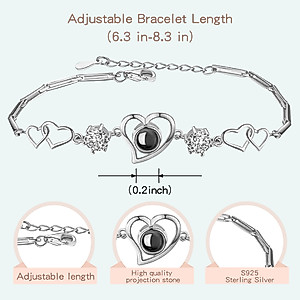 SUPHELPU Bracelet with Picture Inside, Picture Bracelet Personalized Photo, Personalized Gifts, In Memory of Loved One Gifts, Customized Gifts for Her Women Girlfriend Teacher 36-sliver