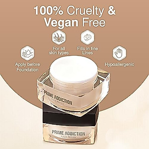 Frankie Rose Cosmetics Prime Addiction Face Primer – Perfect for Dry, Sensitive, Combination, Normal & Oily Skin – Moisturizing, Nourishing & Colorless Makeup Primer - 1.05 oz. (30 grams)