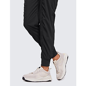 CRZ YOGA Lightweight Workout Joggers for Women, High Waisted Outdoor Running Casual Track Pants with Pockets Black Large