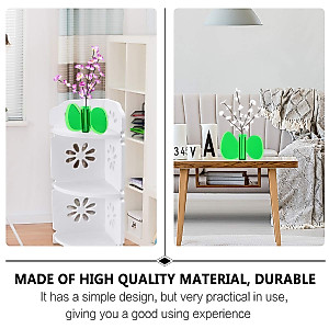 Flower Vase Leaf Shape Test Tube Vase Flower Pots Desktop Terrarium Planters Flower Arrangement for Hydroponic Bud Vase Decor (Green)