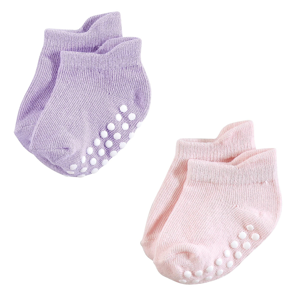 Hudson Baby Unisex Baby Non-Skid No-Show Socks, Multi Girl, 12-24 Months