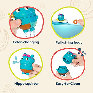 B. toys- Pull & Go Rider- Water Play Toy- Pull back boat- Color-changing rider- 10 months +