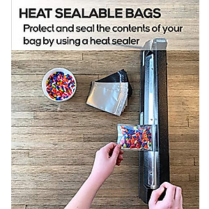 Mylar Resealable Smell Proof Bags - Aluminum Foil Black Packaging Bags - Food Grade Zip Bags for Packaging - Air Tight Small Mylar Bags - Heat Seal Bag Storage (3.3 x 5.1 inch, 8.5x13cm) (500)