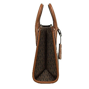 Michael Kors Mirella Small Brown PVC Top Zip Shopper Tote Crossbody Women's Handbag