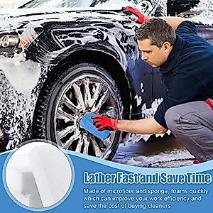Riakrum 32 Pieces Microfiber Applicator Pads Detailing Car Wax Applicator Blue Microfiber Sponge for Car Ceramic Coating Applicator Pad Tire Shine Applicator Car Cleaning Pad for Applying Wax Foam