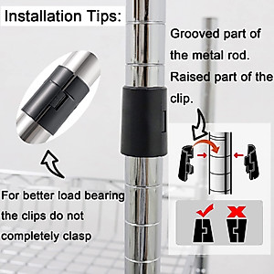 WAFJAMF 72 Pack Wire Shelving Shelf Lock Clips for 1" Post- Shelving Sleeves Replacements for Wire Shelving System