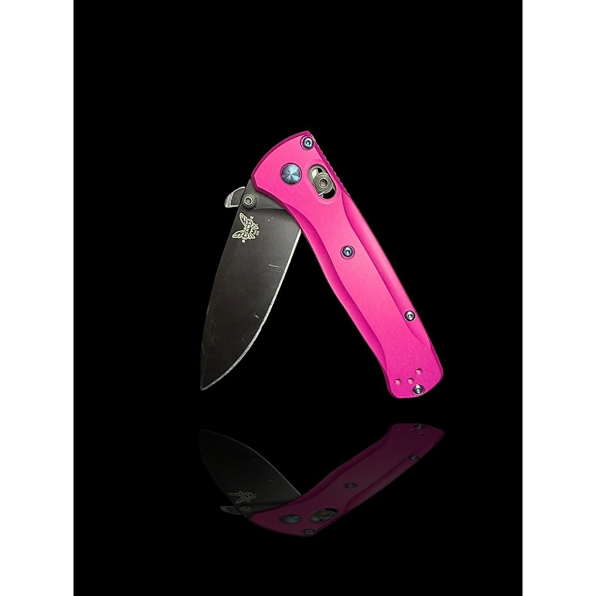Hot Pink, Smooth, Billet Aluminum, Full Size Bugout, Gift for dad, Everyday Carry Knife Scales