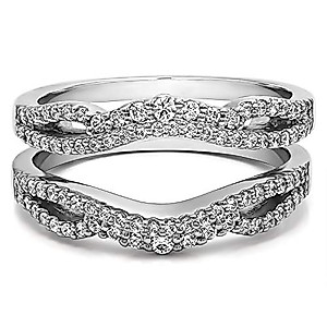 TwoBirch 0.57 Ct. Double Infinity Wedding Ring Guard Enhancer in Sterling Silver (CZ or MOISSANITE) (Moissanite, 5)
