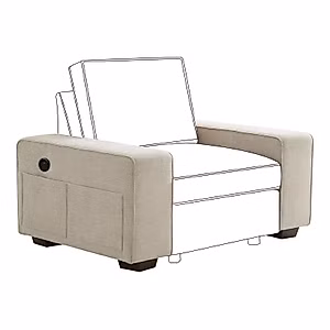 SOPAT Modular Sofa Armrest Module for Modular Sectional Sofa Couch Side Armrest with Comfy Chenille Fabric (Beige)