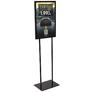 Displays2go Poster Sign Stand 14" x 22", Top Insert, Double-Sided Metal Frame - Black (TWN1422BLK)