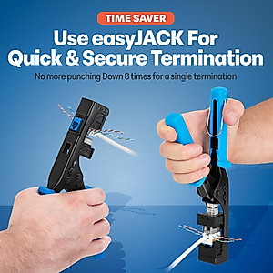 Everest easyJACK - 90° Angled Speed Termination Keystone Tool - Time Saver Network Punch Down Tool - To Be Used ONLY with Everest 90° Angled RJ45 Cat5e, Cat6a and Cat6 Keystone Jacks (B087N7QQD2)