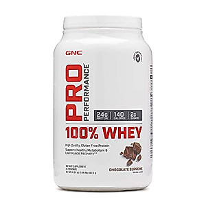 GNC Pro Performance 100% Whey Protein Powder - Chocolate Supreme, 25 Servings, Supports Healthy Metabolism and Lean Muscle Recovery
