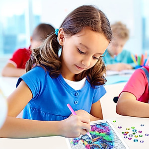 AyuqEjus 5D Diamond Painting Kits for Kids with 7.1"X7.1"Wooden Frame, Diamond Art for Kids Ages 6-12 by Number Kits DIY Painting Arts and Crafts,Diamond Dots for Kids Gift (cat-Butterfly)