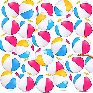 Talltalk 80 Pack 12 Inch Inflatable Beach Balls Bulk for Kids Summer Swimming Pool Ball Small Beach Balls Party Favors Hawaiian Tropical Theme Water Games Party Decorations (Multicolor)
