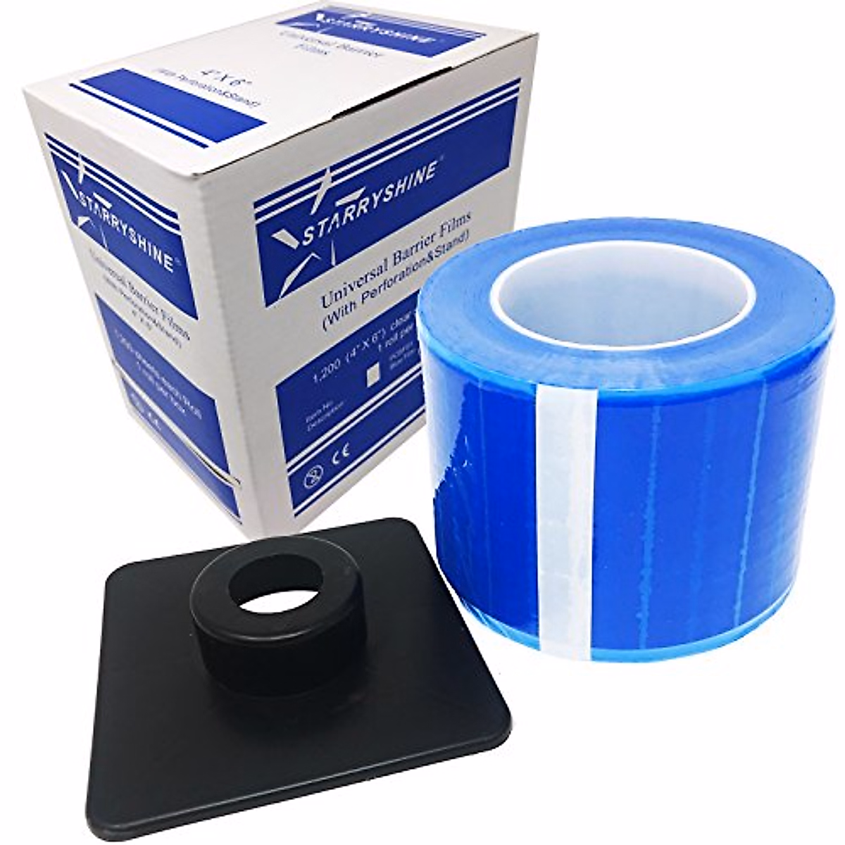 Barrier Film 4X6 1200 Perforated Sheets 600ft w/Dispenser Box Dental Tattoo All Purpose (Blue)