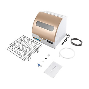 Portable Mini Dishwasher Countertop,900W 110V Compact Dishwasher Countertop Washing Machine 360° Spray Dishwasher 360° Spray Dishwasher 75 ℃/167℉ High-Temp& Air-Dry Function for Apartments & RVs