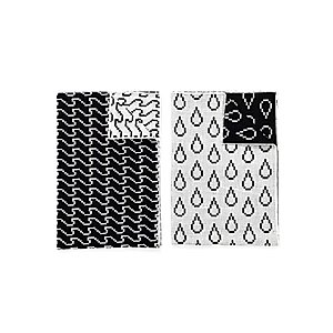 Areaware Bitmap Tea Towels Wave & Drop (Black & White)