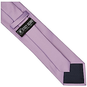 Stacy Adams Men's Tall Plus Satin Solid Tie Set Extra Long, Lilac, One Size