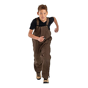 Berne Youth Softstone Insulated Bib Overall, X-Small Regular, Bark