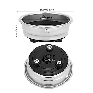cdipkif 2Pack Pressurized Coffee Filter Basket 51mm Coffee Portafilter Basket Detachable Espresso Machine Portafilter Basket Replacement (single double serving suit)