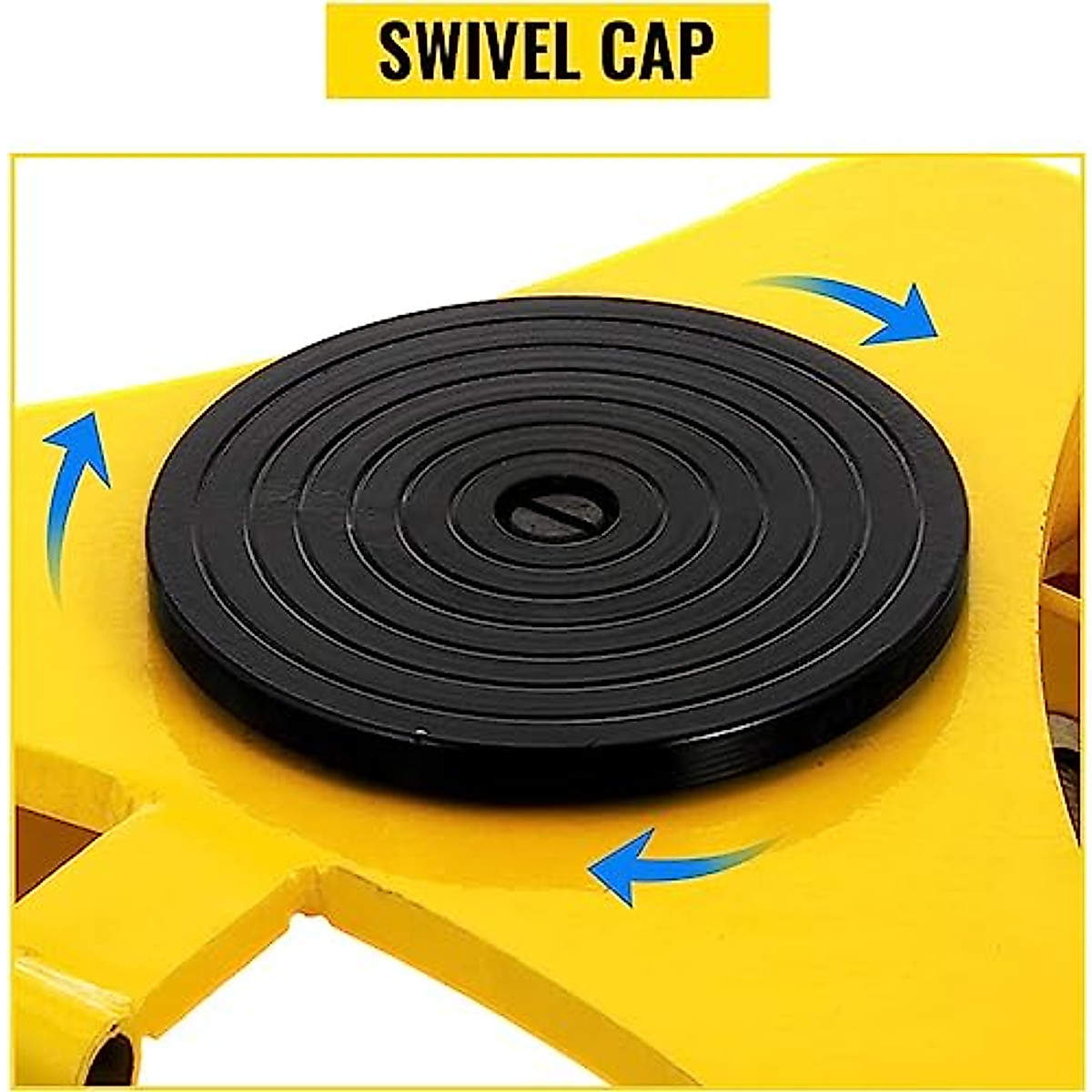 OrangeA Industrial 6600Lbs Capacity Skates 3 Swivel Rollers 360 Degree Rotation Machinery Mover Dolly for Transporting (3 T)