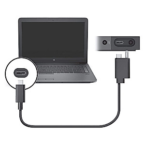 iBuyMax USB-C Docking Station Cable for HP Elitebook 840 G3, X260 1030 G2, Elite X2 1012 G1, Single Custom end (AC + USB Type-C to USB Type-C), Black