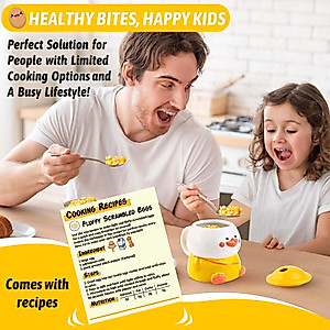 Garybank Cute Ceramic Microwave Egg Cooker, Egg Poacher for Microwave w/Cooking Recipes, Quick Egg Bites, Scrambled & Poached Egg Maker Holds Up to 4 Eggs, Fast Egg Hamburg Omelet Maker Just 60s