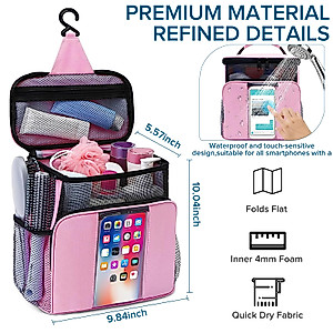 Akuirtoi Womens Gifts for Christmas,Dorm Room Essentials for College Students Girls,Shower Caddy Portable,College Travel Cruise Ship Essentials Hanging Toiletry Bags for Traveling Women Men(Black)