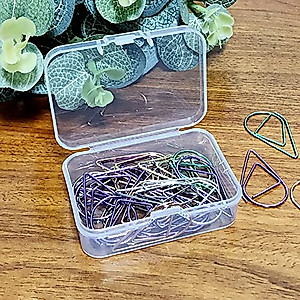 UUYYEO 5 Pcs Mini Clear Storage Containers Rectangle Plastic Box Empty Beads Organizer Case Small Hinged Lid Storage Box for Jewelry