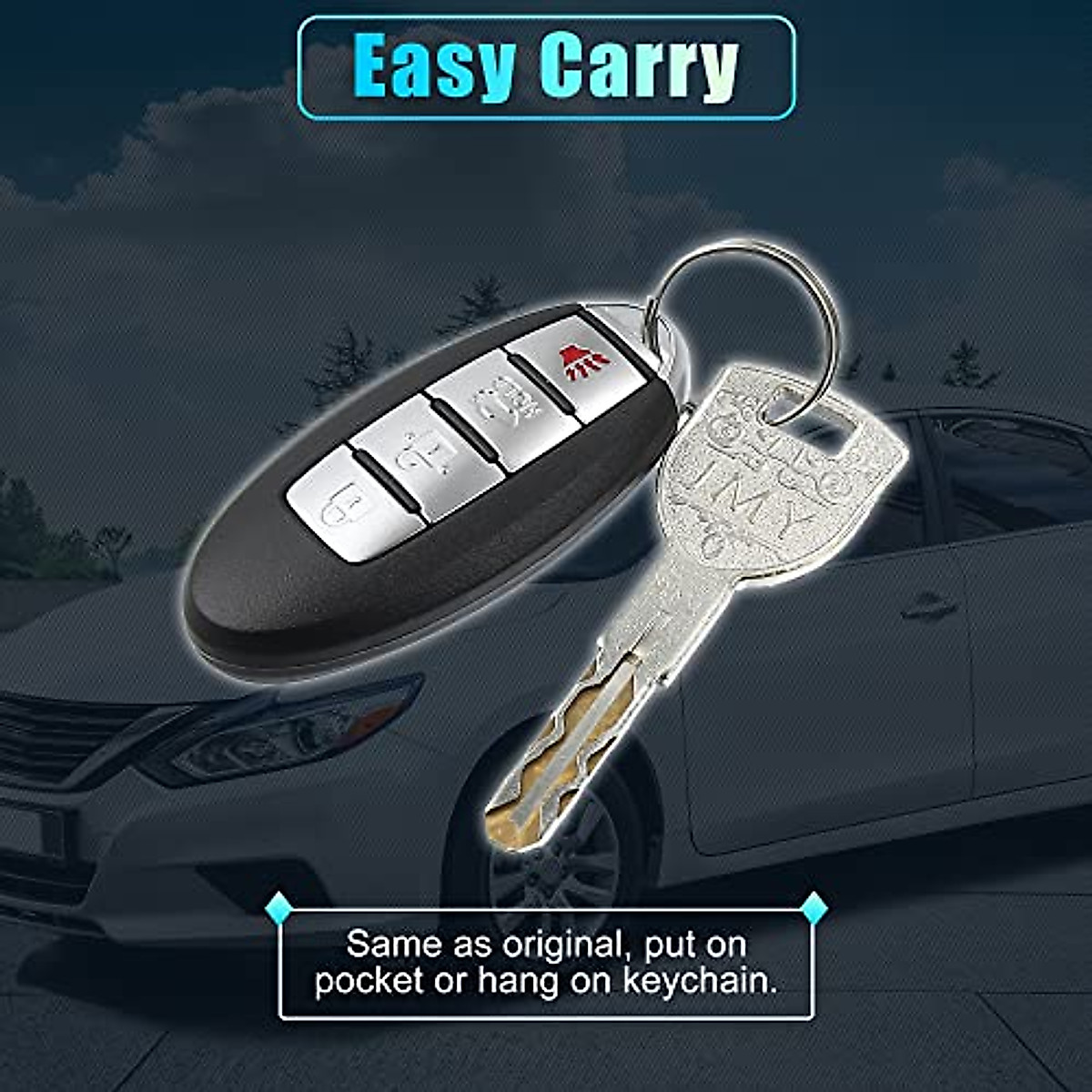 X AUTOHAUX 433MHz KR5S180144014 Replacement Smart Proximity Insert Keyless Entry Remote Key Fob for Nissan Altima Maxima 2016 2017 2018 4 Buttons 4A Chip Car Key