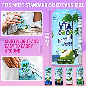 Skywin Silicone Can Sleeve (3 Pack) - Can Cover can Hides Can by Disguising it as a Can of Natural Coconut Water (Light Blue)