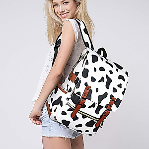 Vintage Laptop Backpack, Xinveen Cute Cow Spot College School Backpack Travel Daypack Casual Business Rucksack