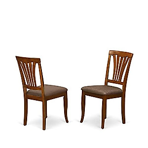 East West Furniture NAAV9-SBR-C Dining Set, Linen Fabric Seat