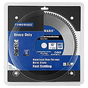 COMOWARE Circular Miter Saw Blade - 12-inch 100 Tooth TCG Metal Saw Blade, 1 inch Arbor Heavy Duty for Aluminum and Non Ferrous Metals
