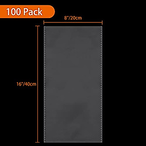 Awpeye Cellophane Bags 8x16 Inches, 100 Pack Cellophane Gift Bags, Cellophane Wide Clear Bags For Mugs, Wine Bottles And Small Baskets 1.4 Mil Thick