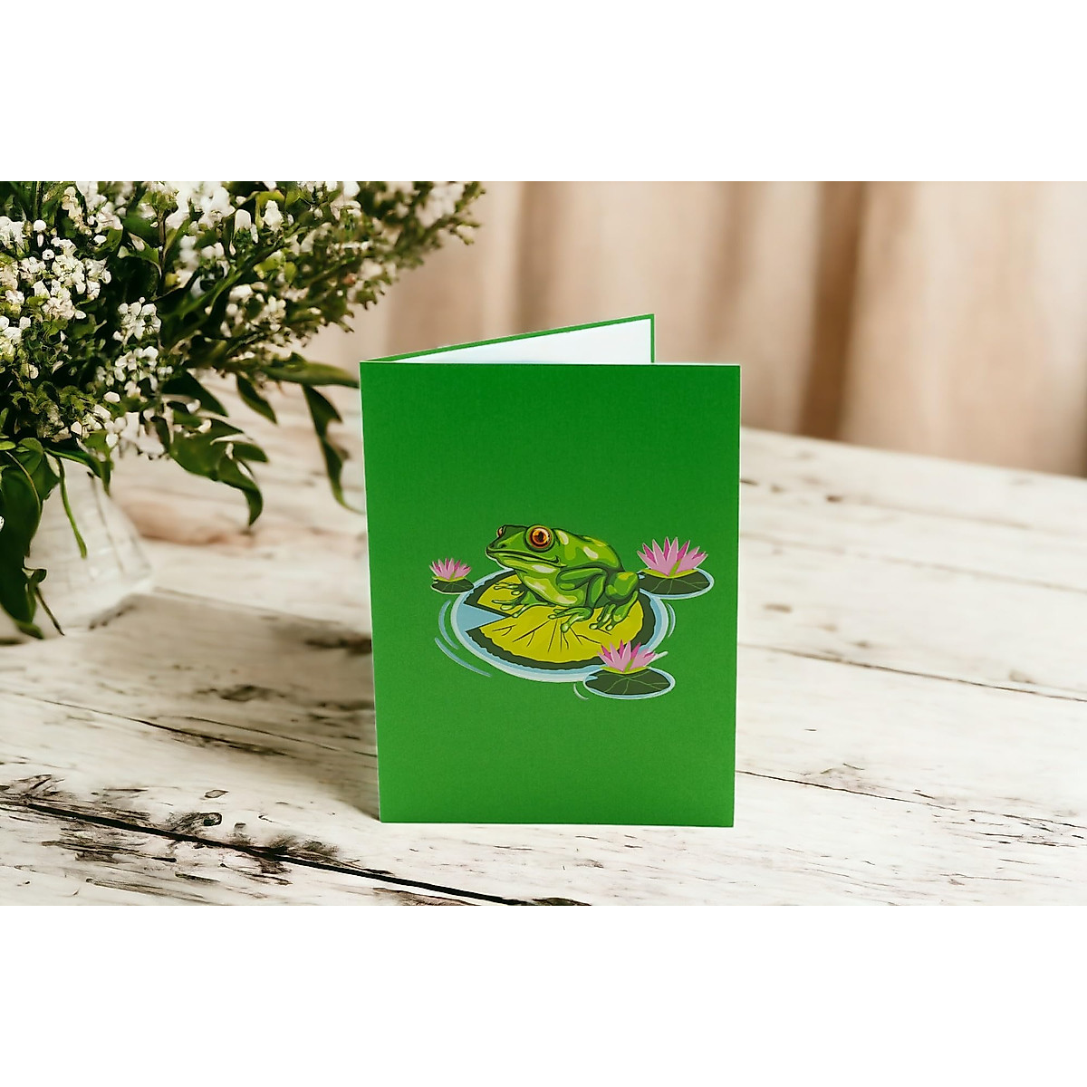 Rykamia Green Frog Pop Up Card, Blank Frog Card With Envelop, Frog Birthday Card, Frog Card for Kids, Frog Gift, Just Because, Get Well Soon, Frog Thank You Card, Frog Card For Mom, Wife, Daughter