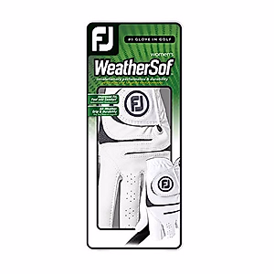 FootJoy Women's WeatherSof Golf Glove, White Medium, Worn on Left Hand