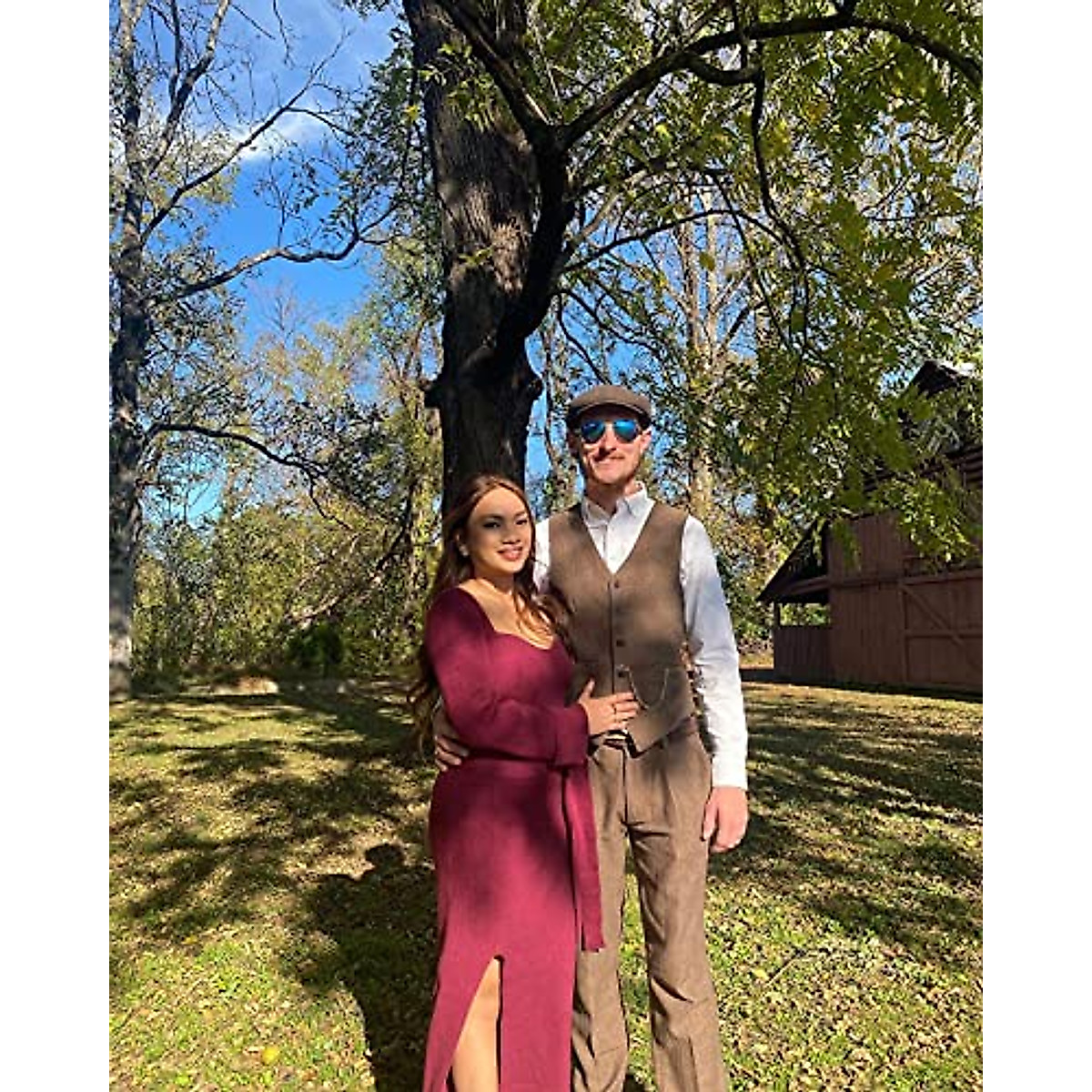 Mens Vintage Tweed Dress Pants Herringbone Pattern Trousers Regular Fit Business Suit Pants(Grey,34W32L)