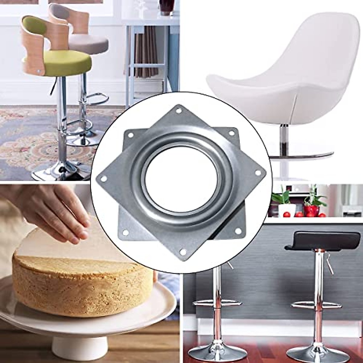 4 Inch Table Turntable Rotating Plate Display Base Stand Round Plate Display Base plategalvanized Steel Square Desk Tool Table Turntable Rotating Plate