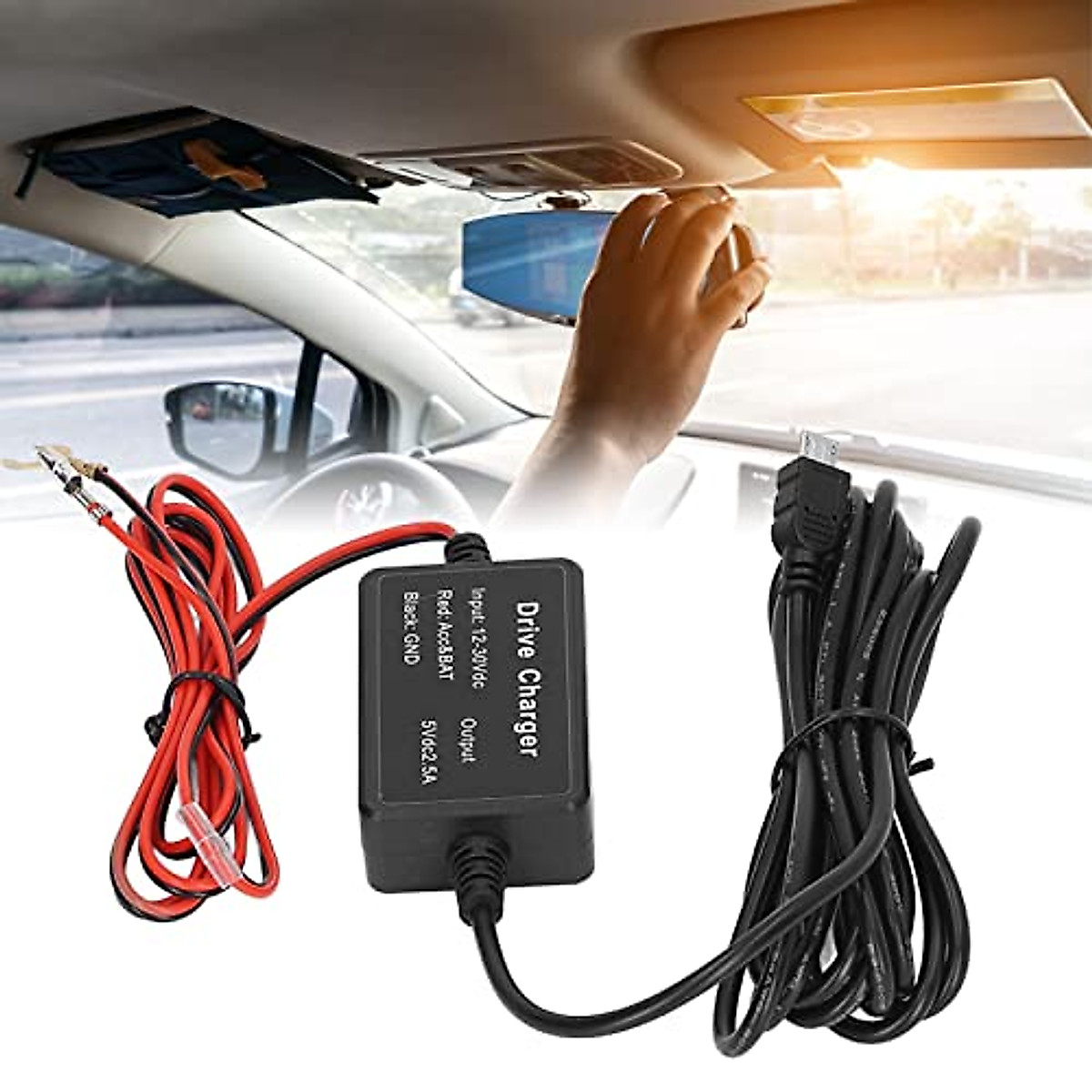 Dash Cam Hardwire Kit, Mini USB Hard Wire Kit for Dashcam, Car Dash Camera Power Cord, for Mirror Cam GPS Navigator Radar Detector (Micro)
