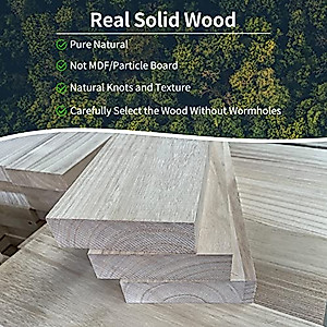 Floating Shelves - 36 inch Solid Wood, Wall Shelf, Shelves for Wall Decor, Natural Rustic Farmhouse Solid Wood with Invisible Brackets, for Bathroom, Bedroom, Kitchen, Office, Living Room Decor