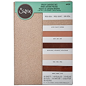 Sizzix Rose Gold, Surfacez, Surfaces-Opulent Cardstock, 8x11.5 inches, 50 Pack