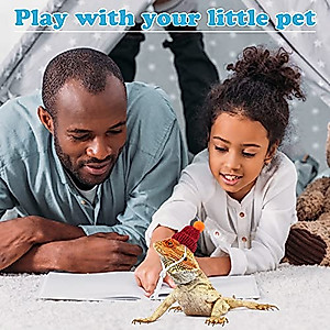 20 Pcs Pet Snake Hat with Adjustable Elastic Chin Strap, Small Reptile Animal Hamster Knitted Hat Pompon Mini Hats for Pets Snake Ball Python Lizard Guinea Pig Chameleon Iguanas Accessories Decoration