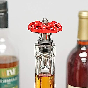 Fairly Odd Novelties Novelty Faucet Wine Bottle Stopper, Red, One Size